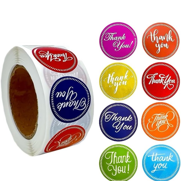 Other | 515 Colorful Thank You Sticker Roll 50 Count | Poshmark